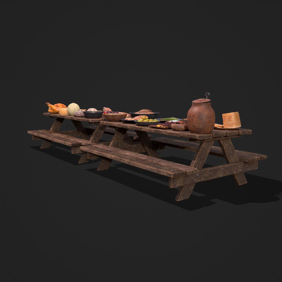 3D Medieval Double Picnic Feast Collection - TurboSquid 1962126