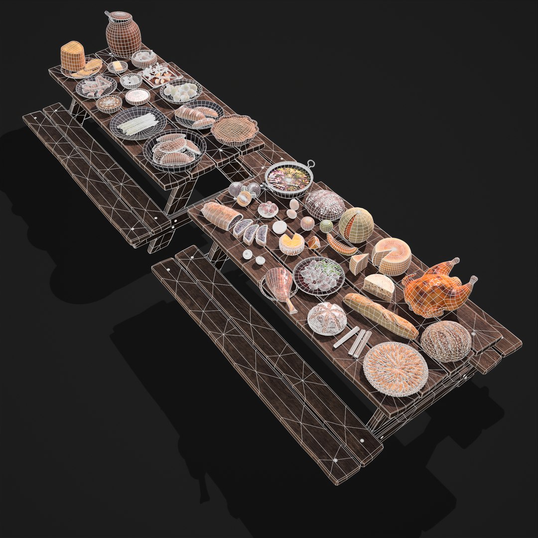 3D Medieval Double Picnic Feast Collection - TurboSquid 1962126