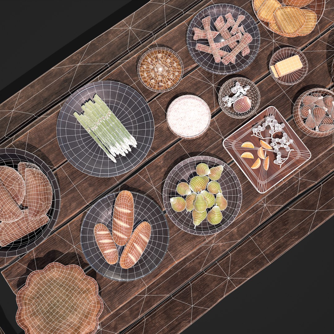 3D Medieval Double Picnic Feast Collection - TurboSquid 1962126