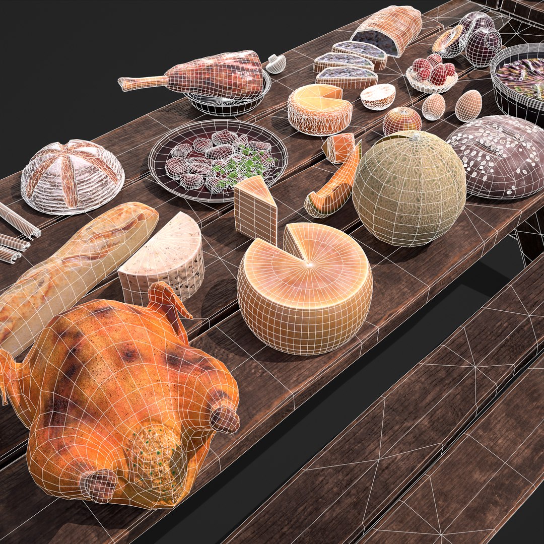3D Medieval Double Picnic Feast Collection - TurboSquid 1962126