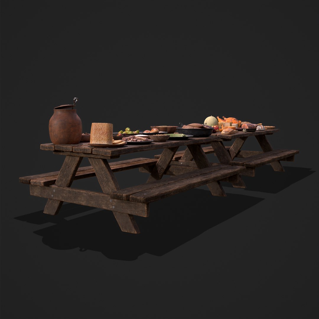 3D Medieval Double Picnic Feast Collection - TurboSquid 1962126