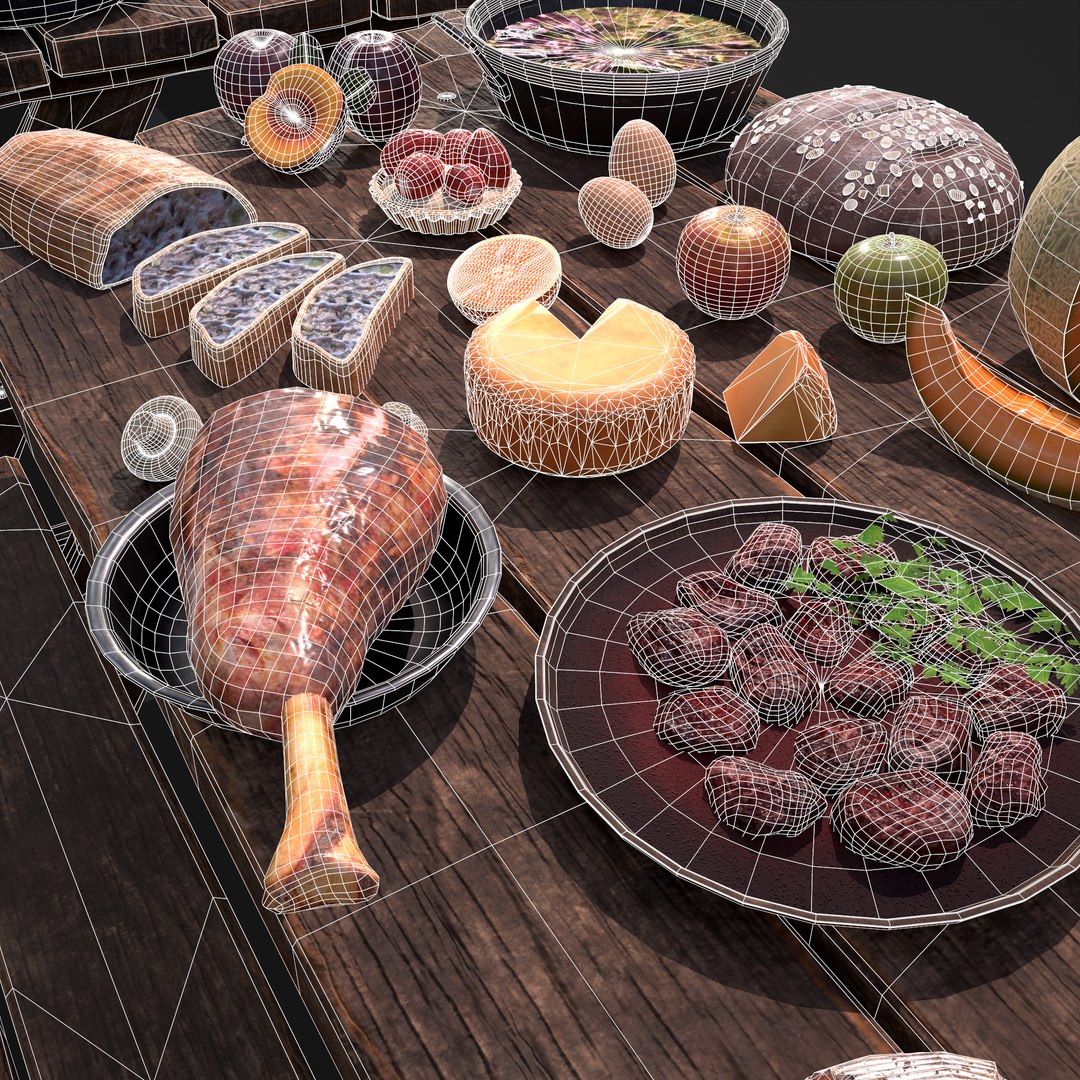 3D Medieval Double Picnic Feast Collection - TurboSquid 1962126