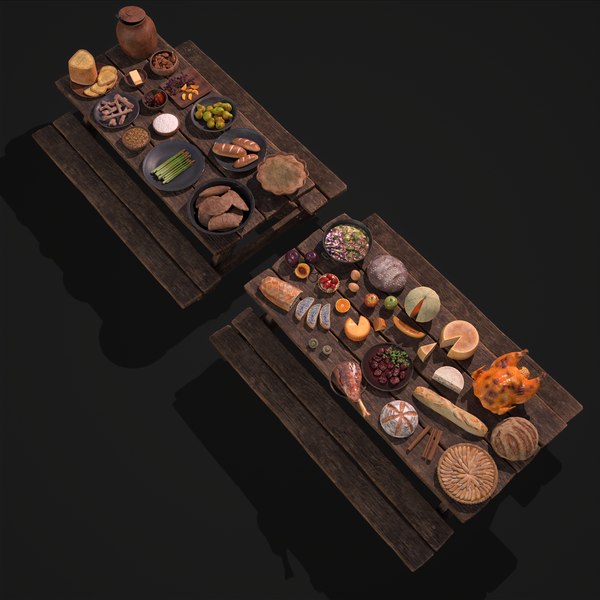 3D Medieval Double Picnic Feast Collection - TurboSquid 1962126
