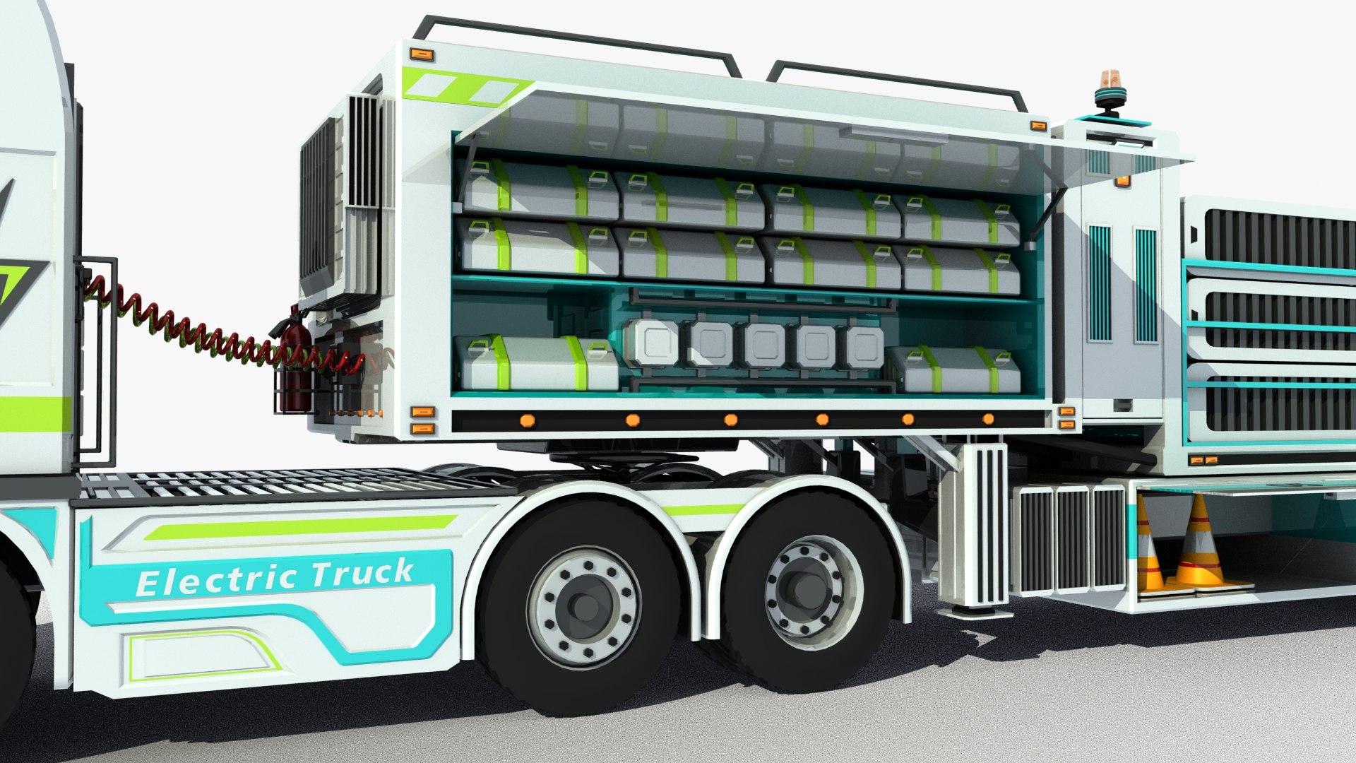 Electric Truck Transport Battery Supply 3D Model - TurboSquid 1966113