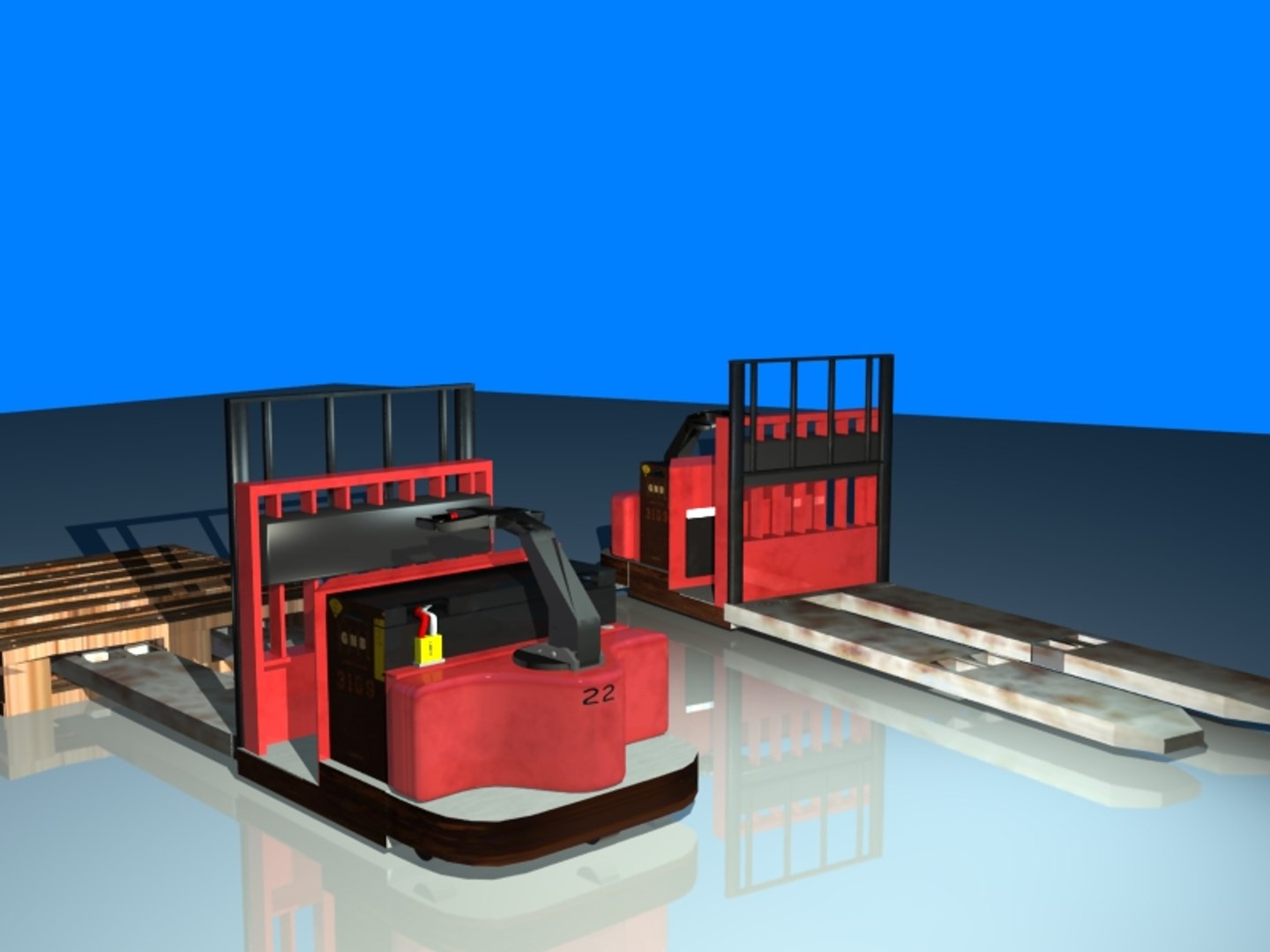 tugger pallets 3d model