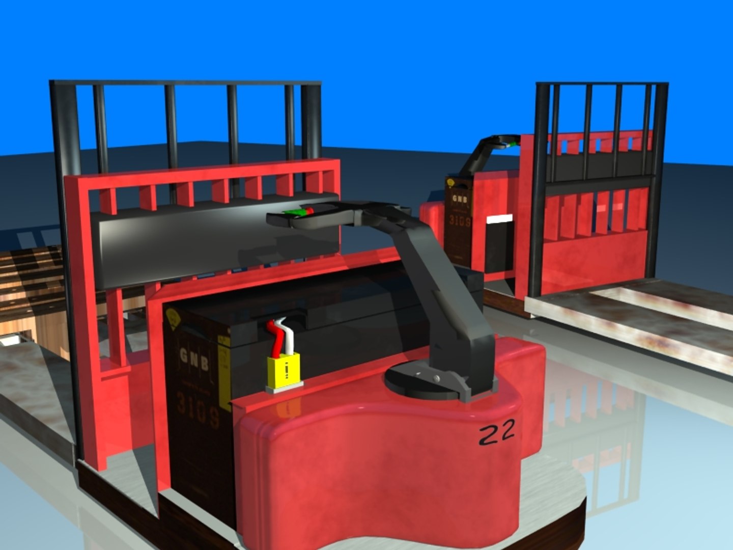 tugger pallets 3d model