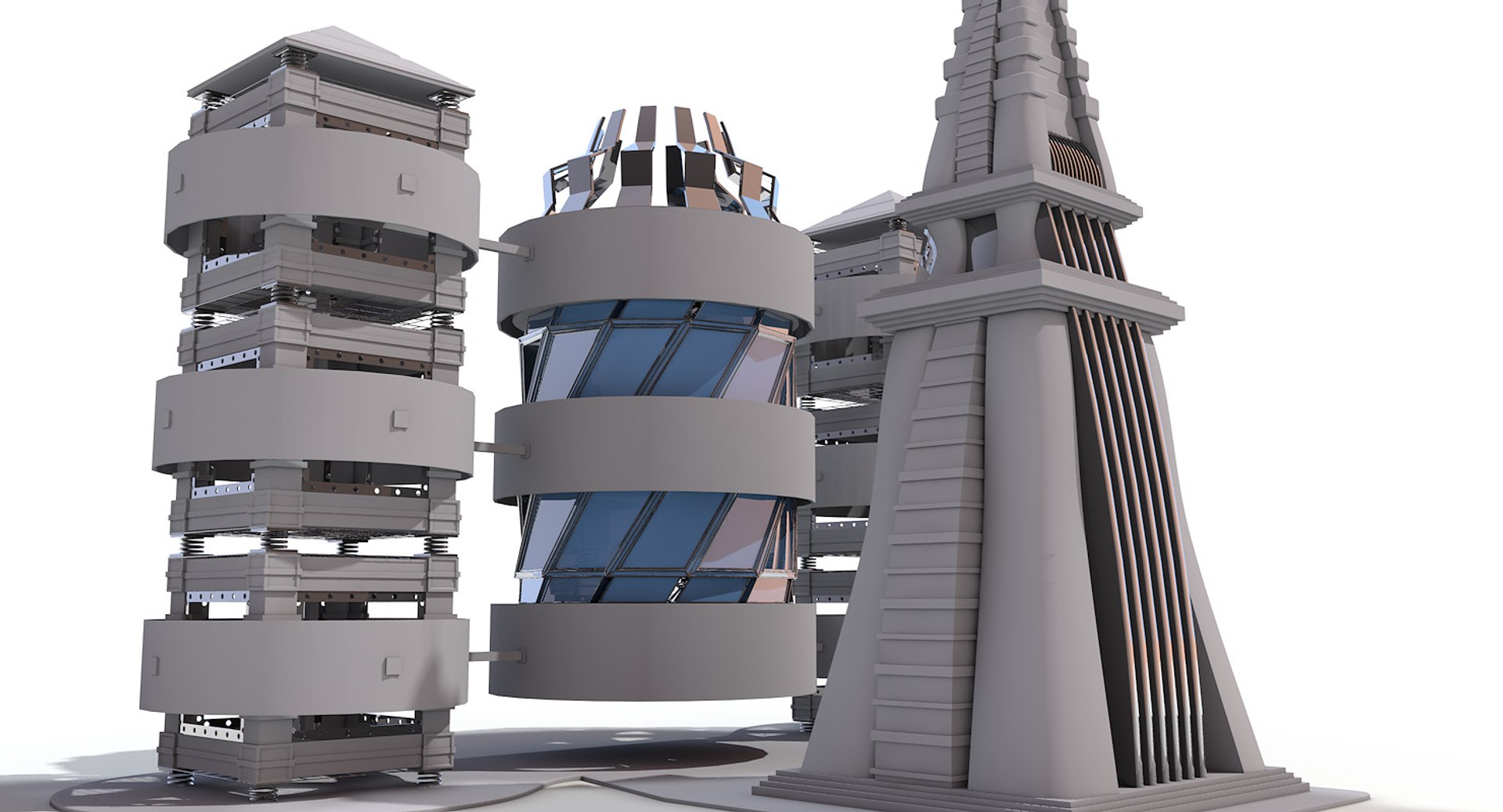 Futuristic Buildings 3d Model