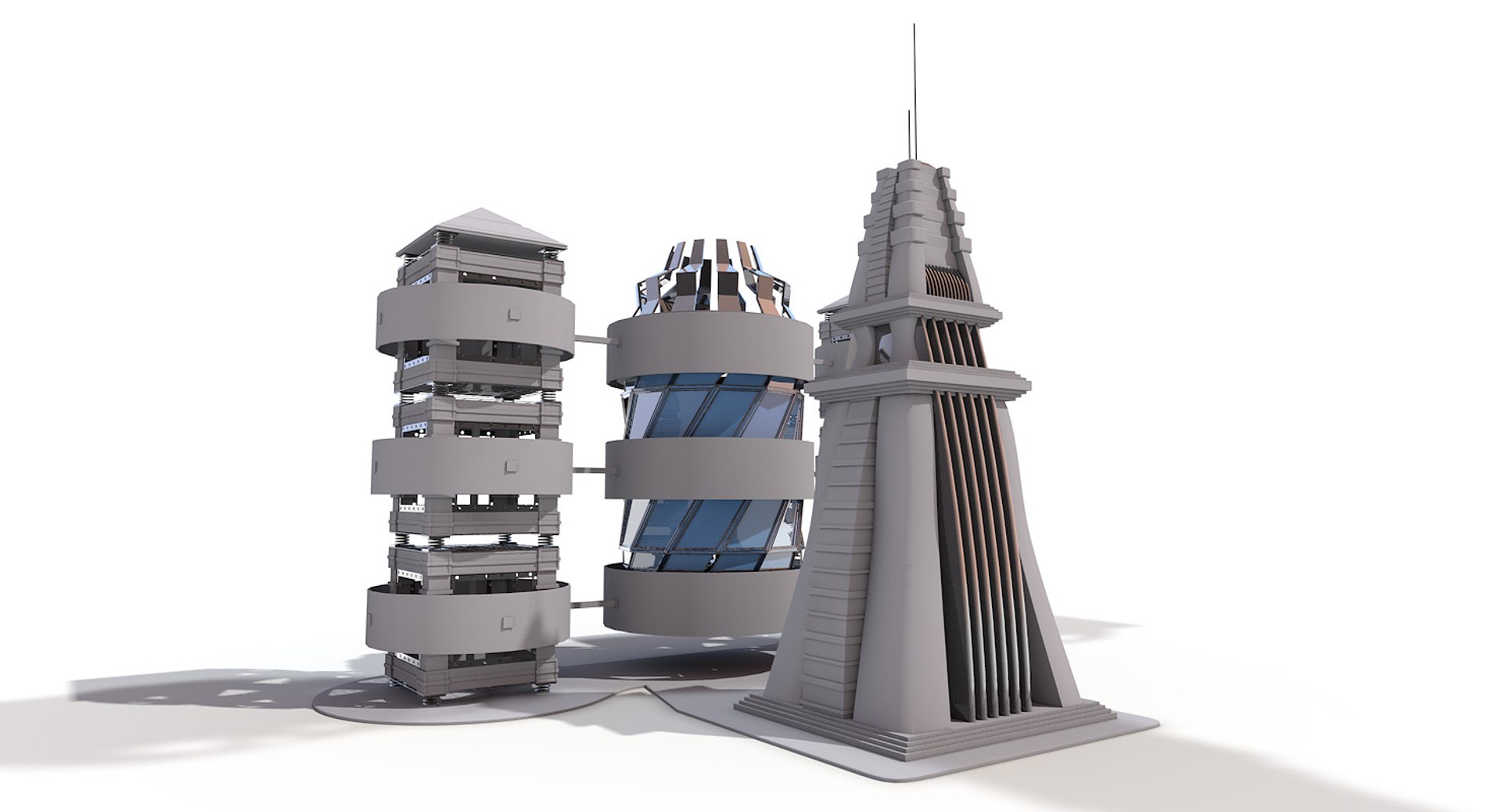 Futuristic Buildings 3d Model