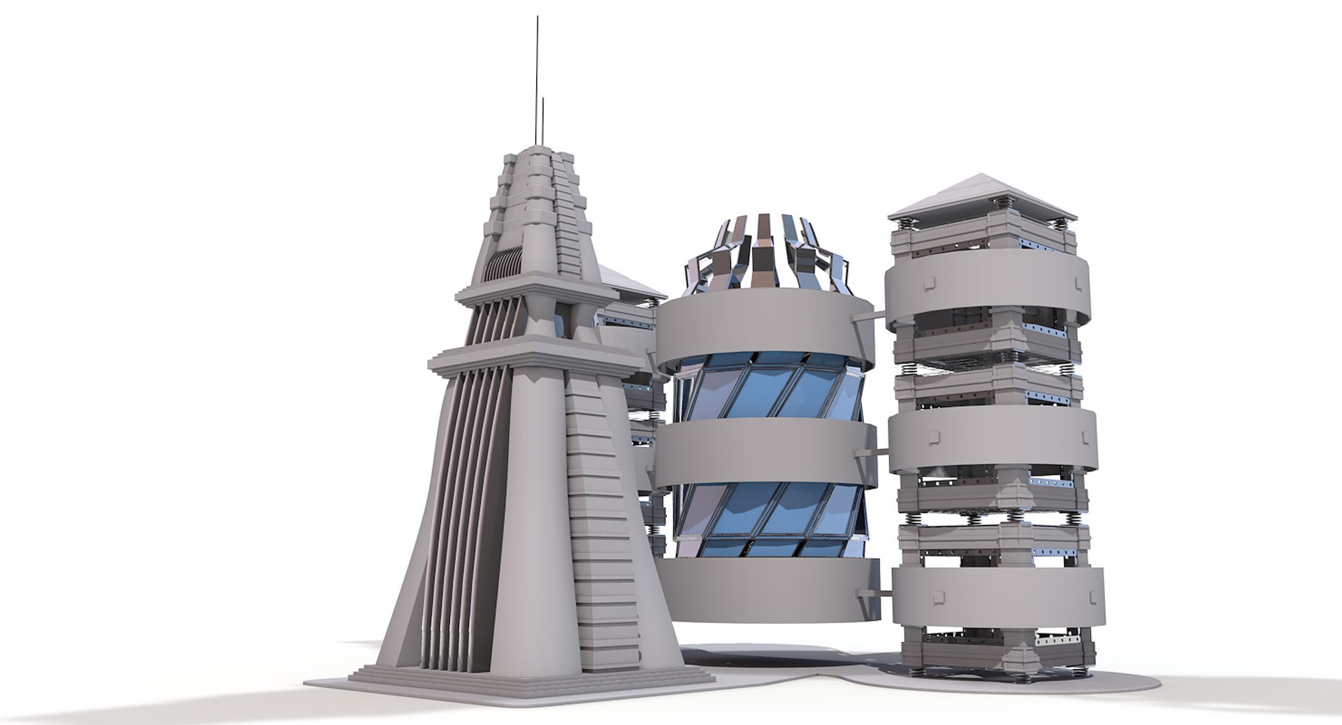 Futuristic Buildings 3d Model