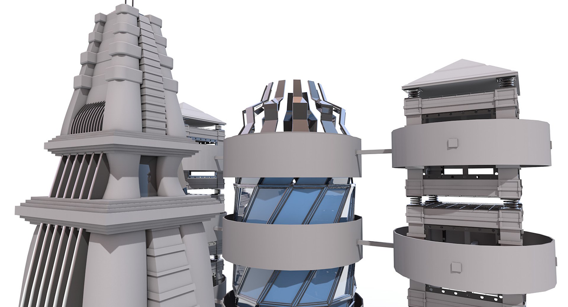 Futuristic Buildings 3d Model