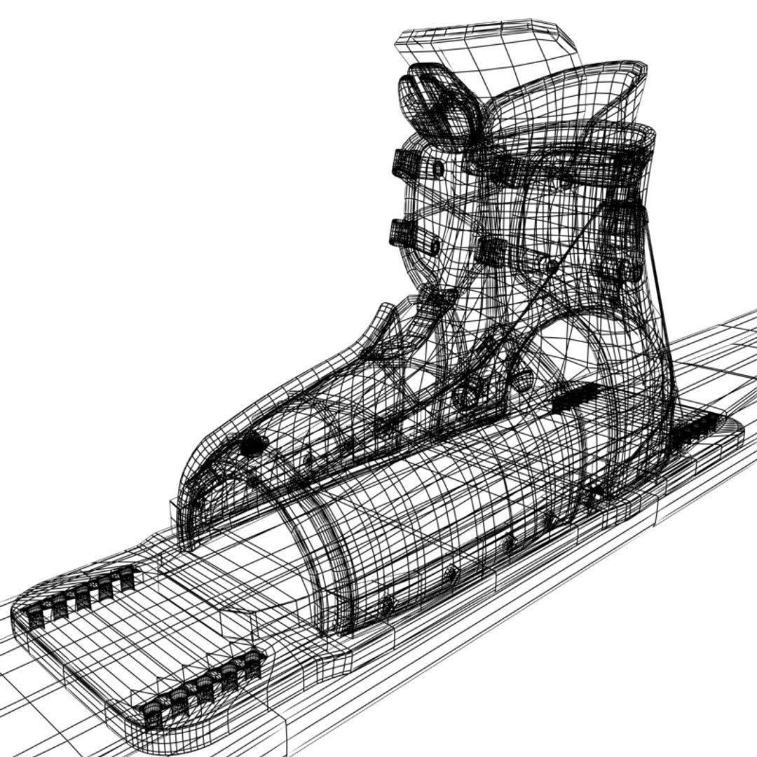 3d model skis modelled