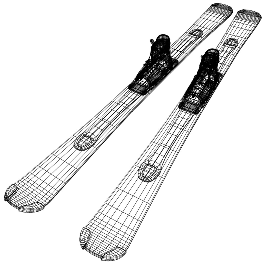 3d model skis modelled