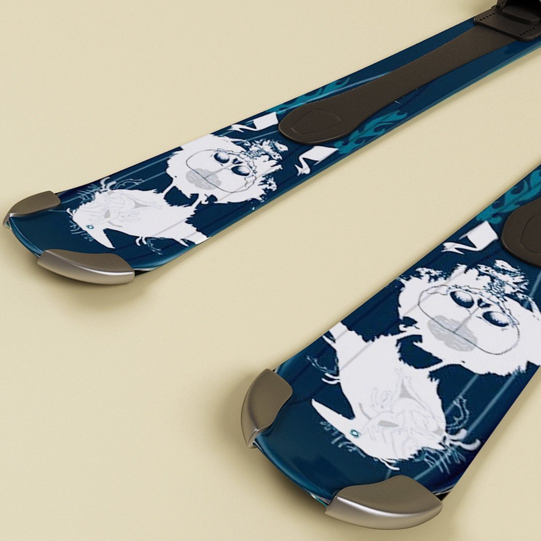 3d model skis modelled