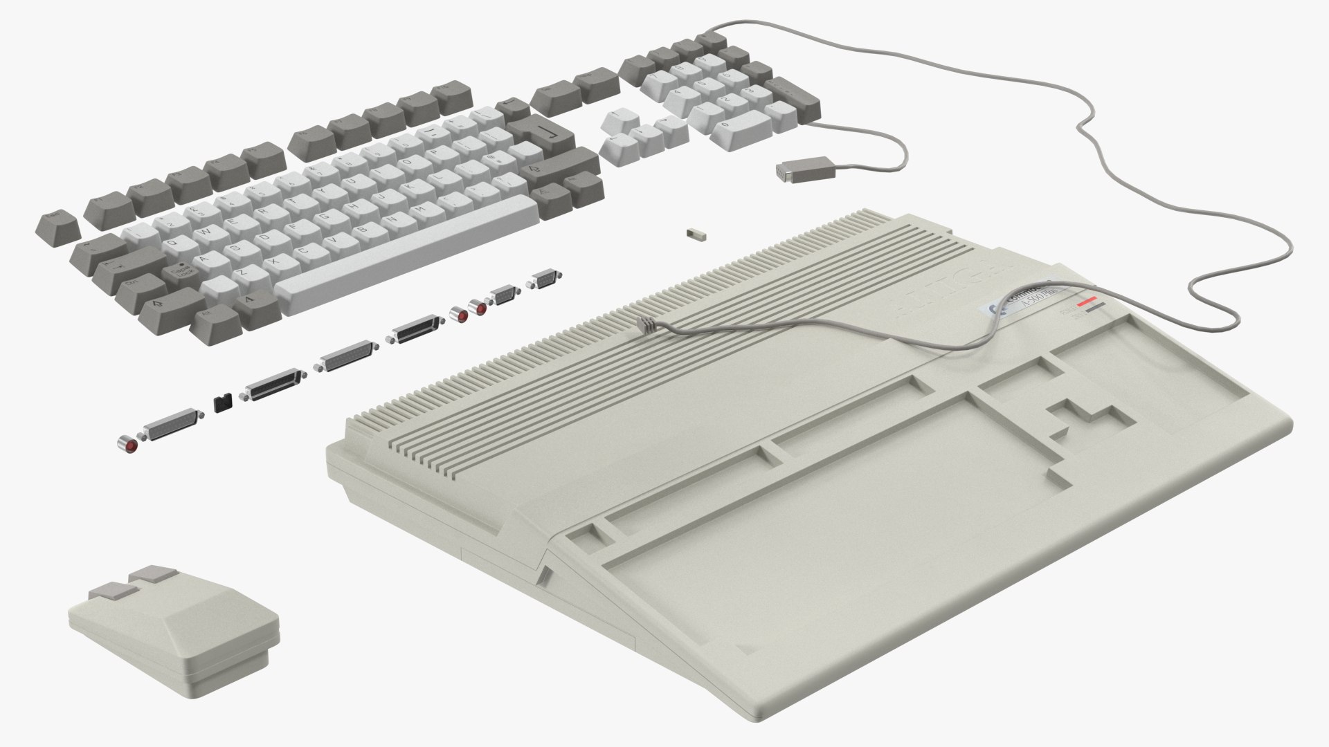 3D Home Computer Commodore Amiga 500 Keyboard - TurboSquid 2062040