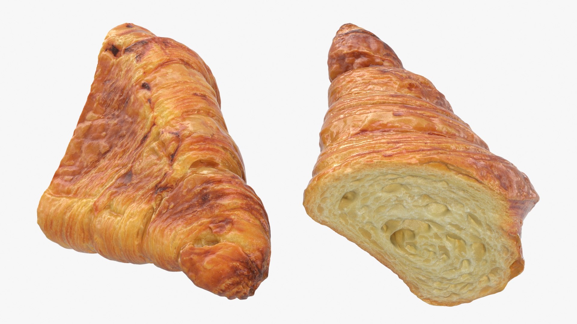 Classic Butter Croissant Half Model - TurboSquid 2129467