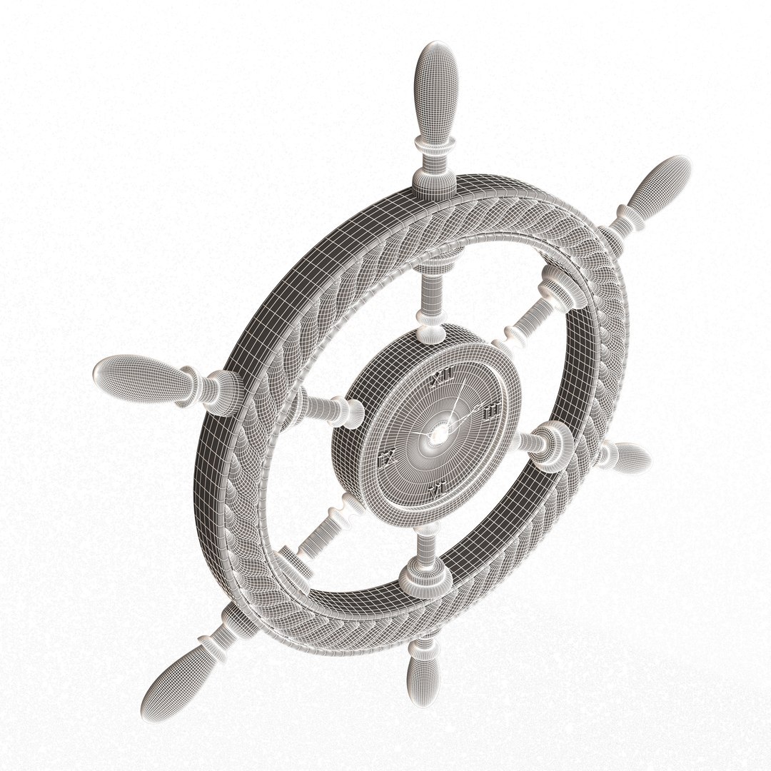 Handwheel Ship Clock 08 Chrome 3D Model - TurboSquid 2137338