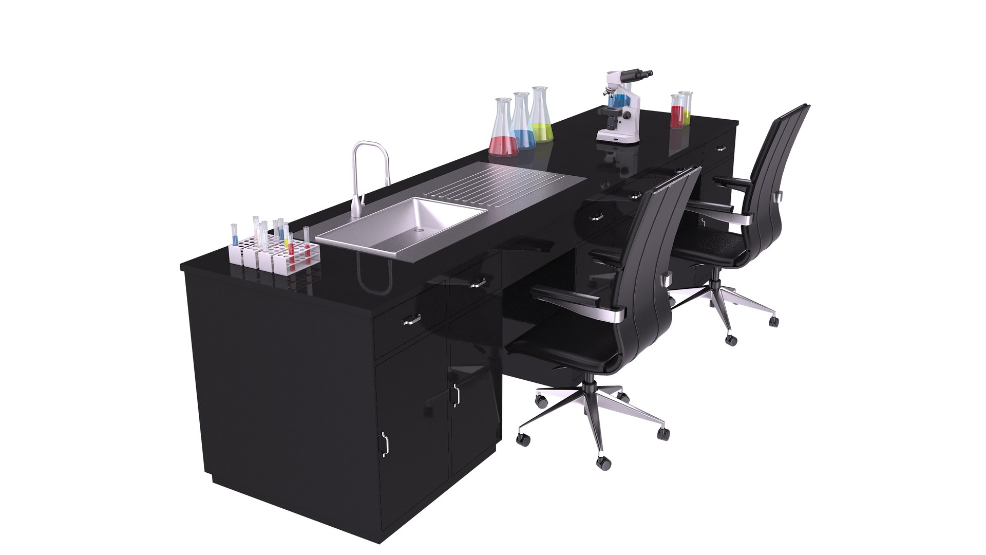 Laboratory Table - Black 3D - TurboSquid 1913496