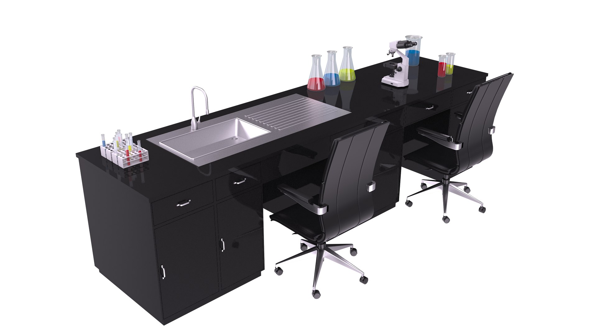 Laboratory Table - Black 3D - TurboSquid 1913496
