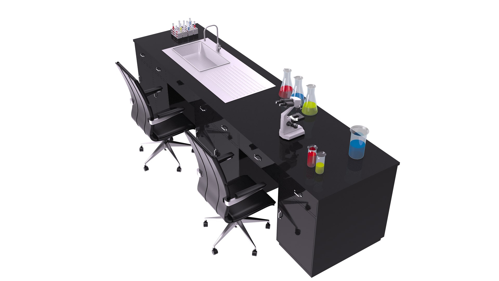 Laboratory Table - Black 3D - TurboSquid 1913496