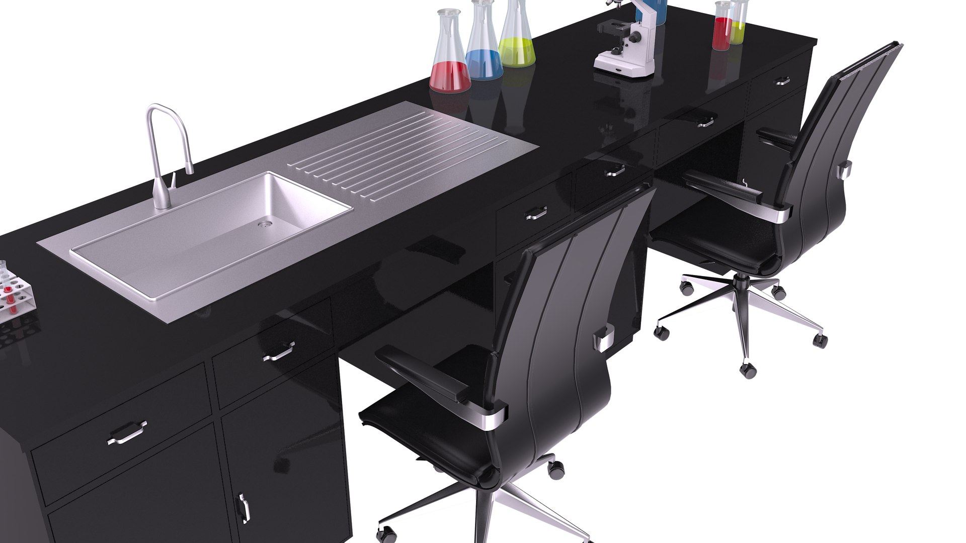 Laboratory Table - Black 3D - TurboSquid 1913496