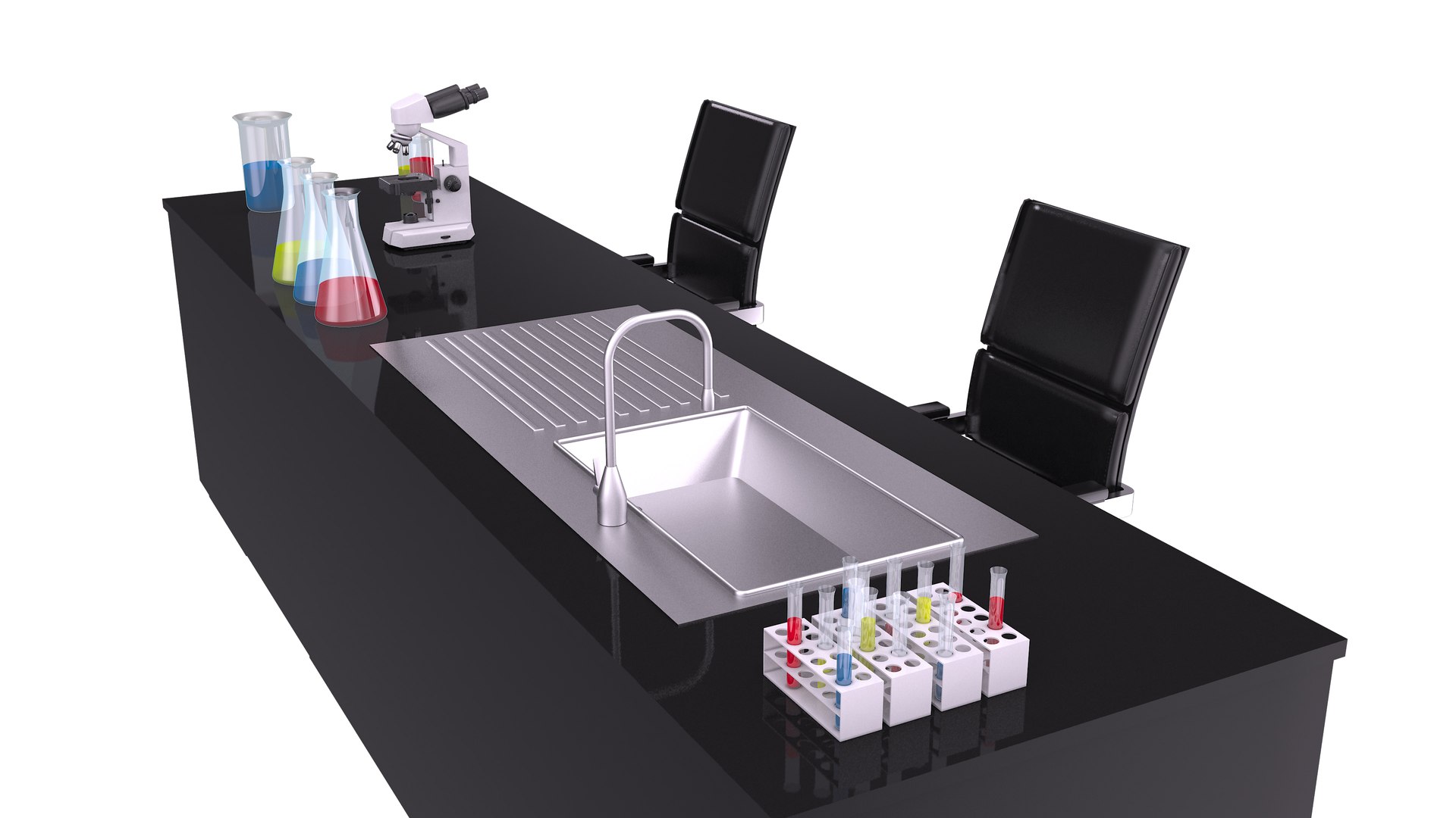 Laboratory Table - Black 3D - TurboSquid 1913496