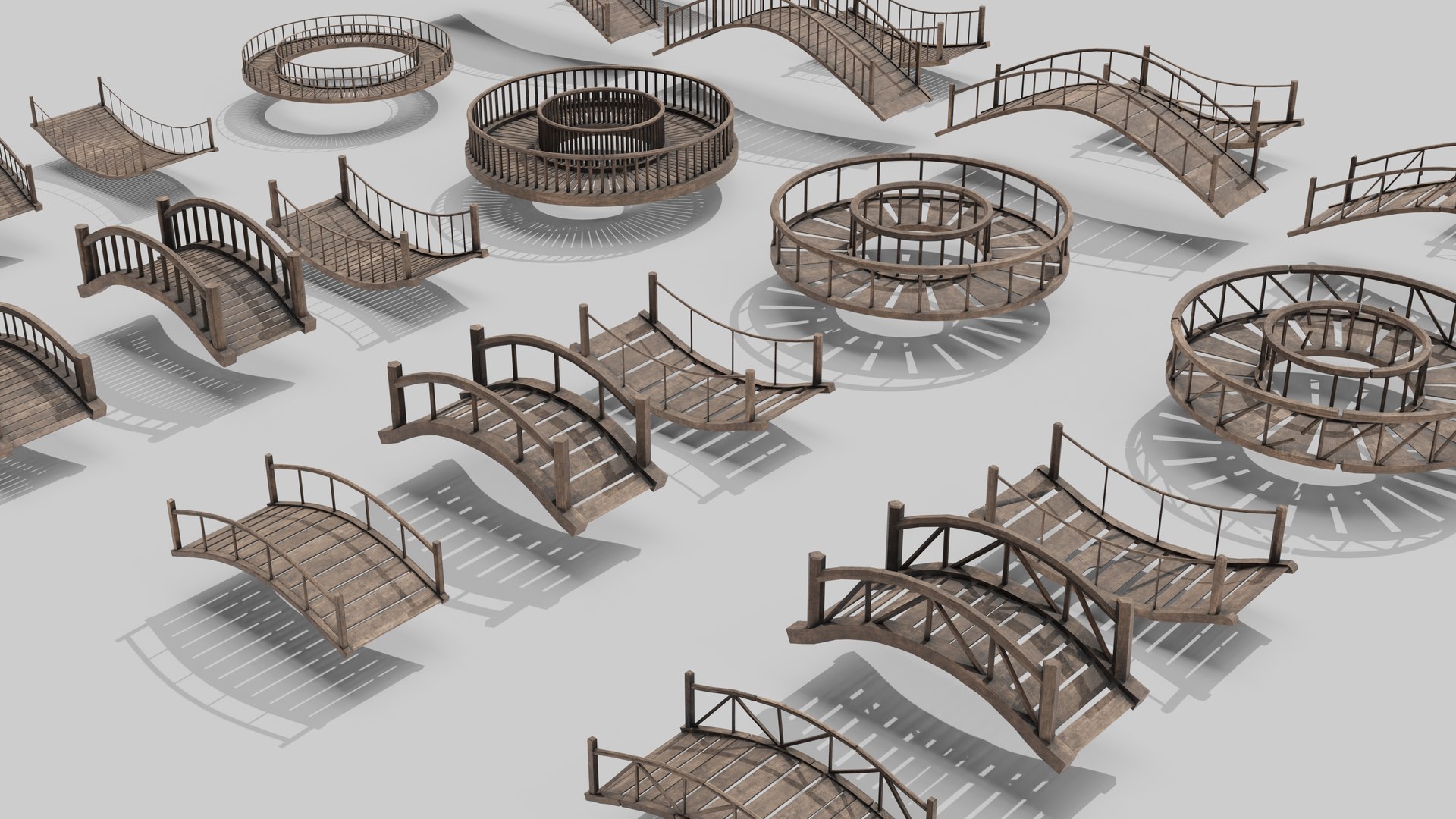 3D Model Low Poly Bridge 24Pack - TurboSquid 2088172