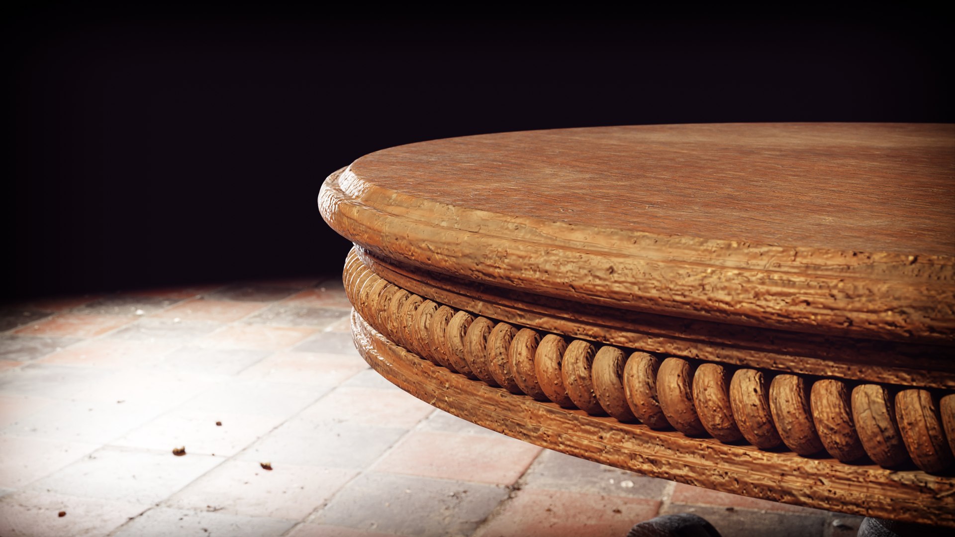 3D Worn Antique Wooden Table - TurboSquid 2136130