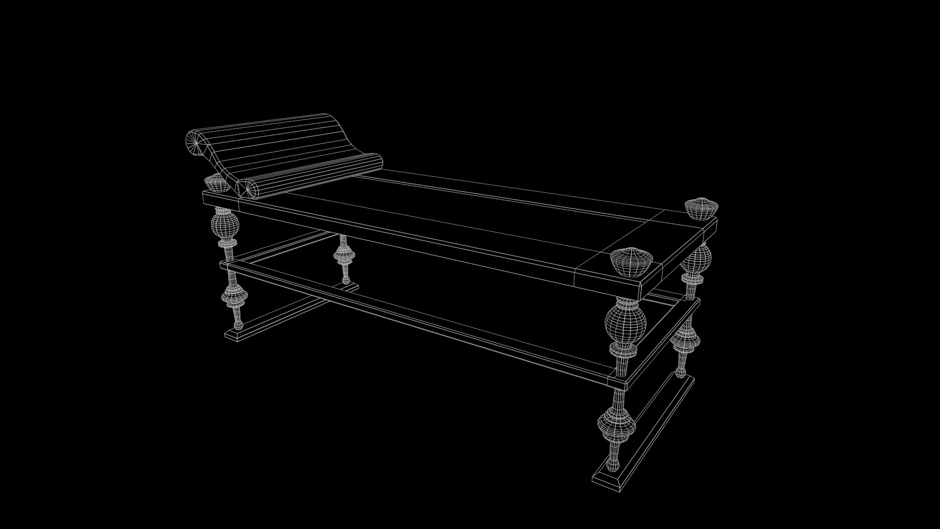 Roman Couch - Lectus Tricliniaris 3D Model - TurboSquid 1860397