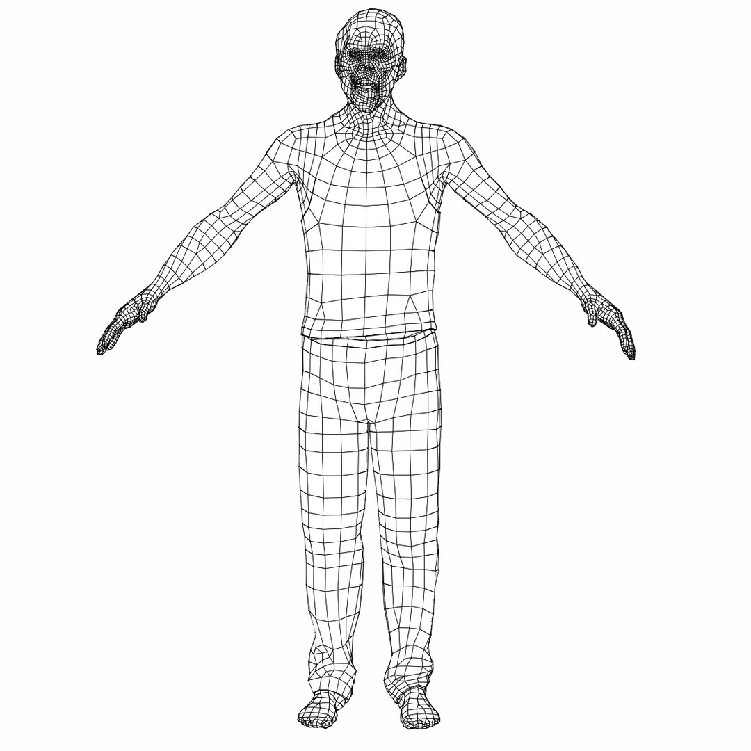 3d model zombie male rigged