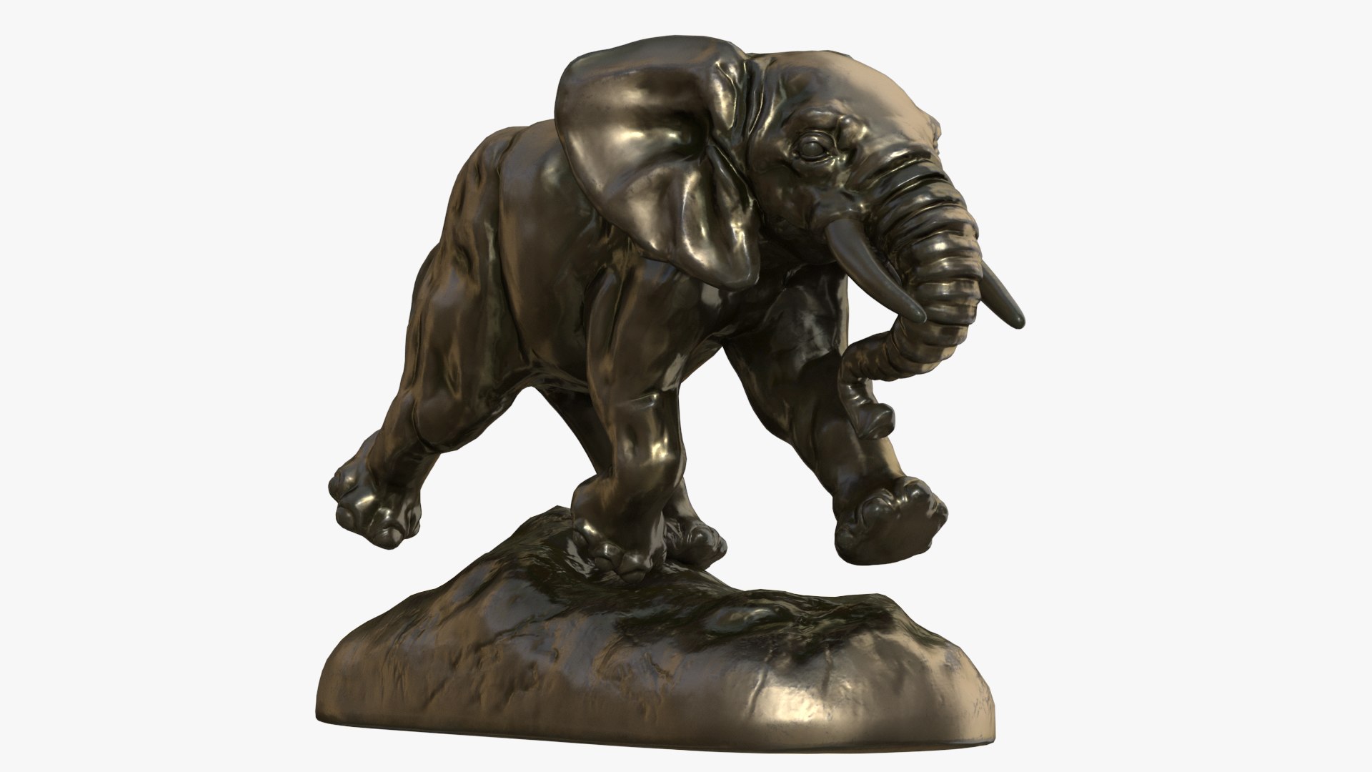 Running Elephant Sculpture 3D model - TurboSquid 1908615