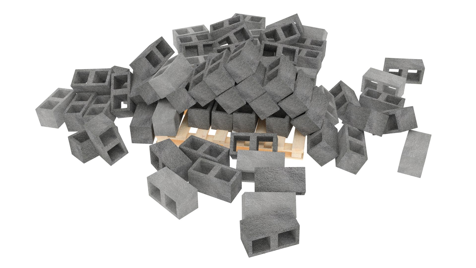 3D model concrete bricks pallet 1 - TurboSquid 1949346