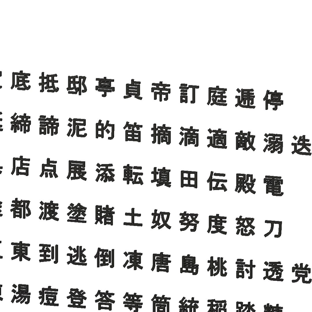 Chinese Ms Pgothic Font Model - TurboSquid 1195860