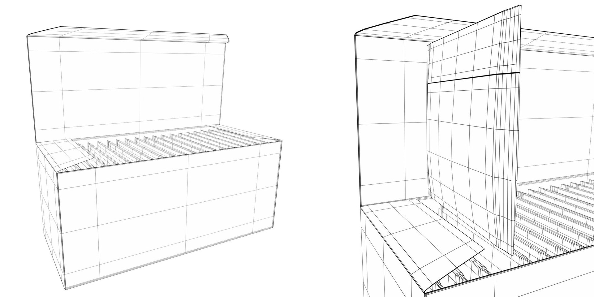 Rectangular Box Filled Paper Model - TurboSquid 1379897