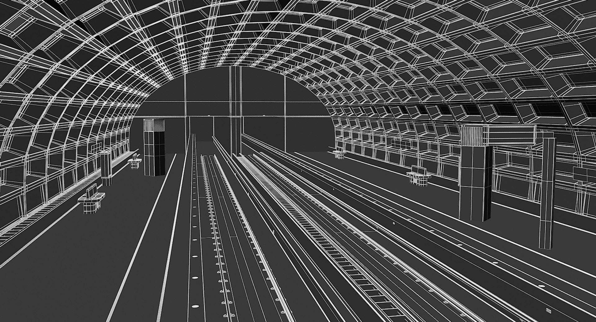 metro tram station 3d model