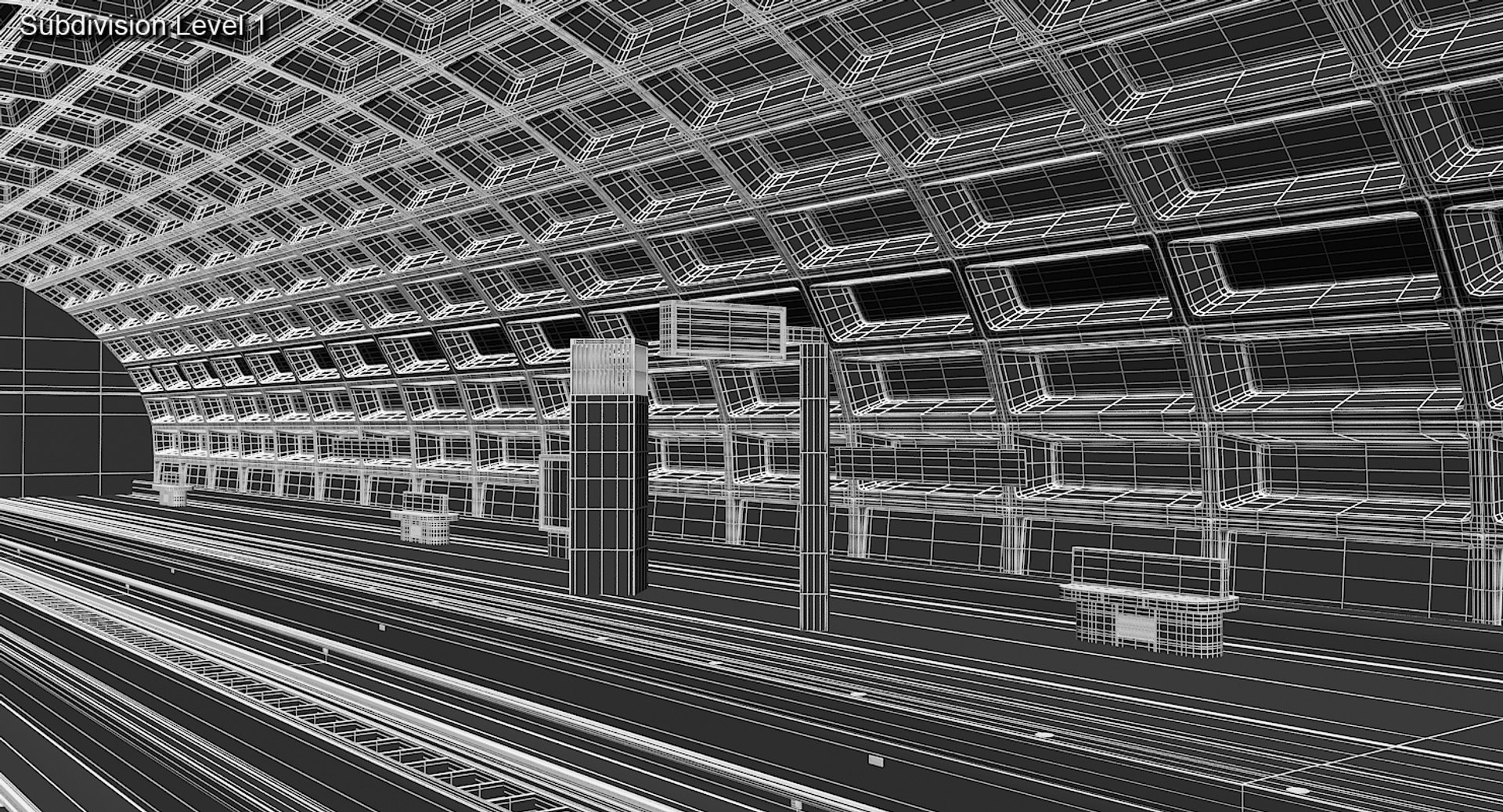 metro tram station 3d model