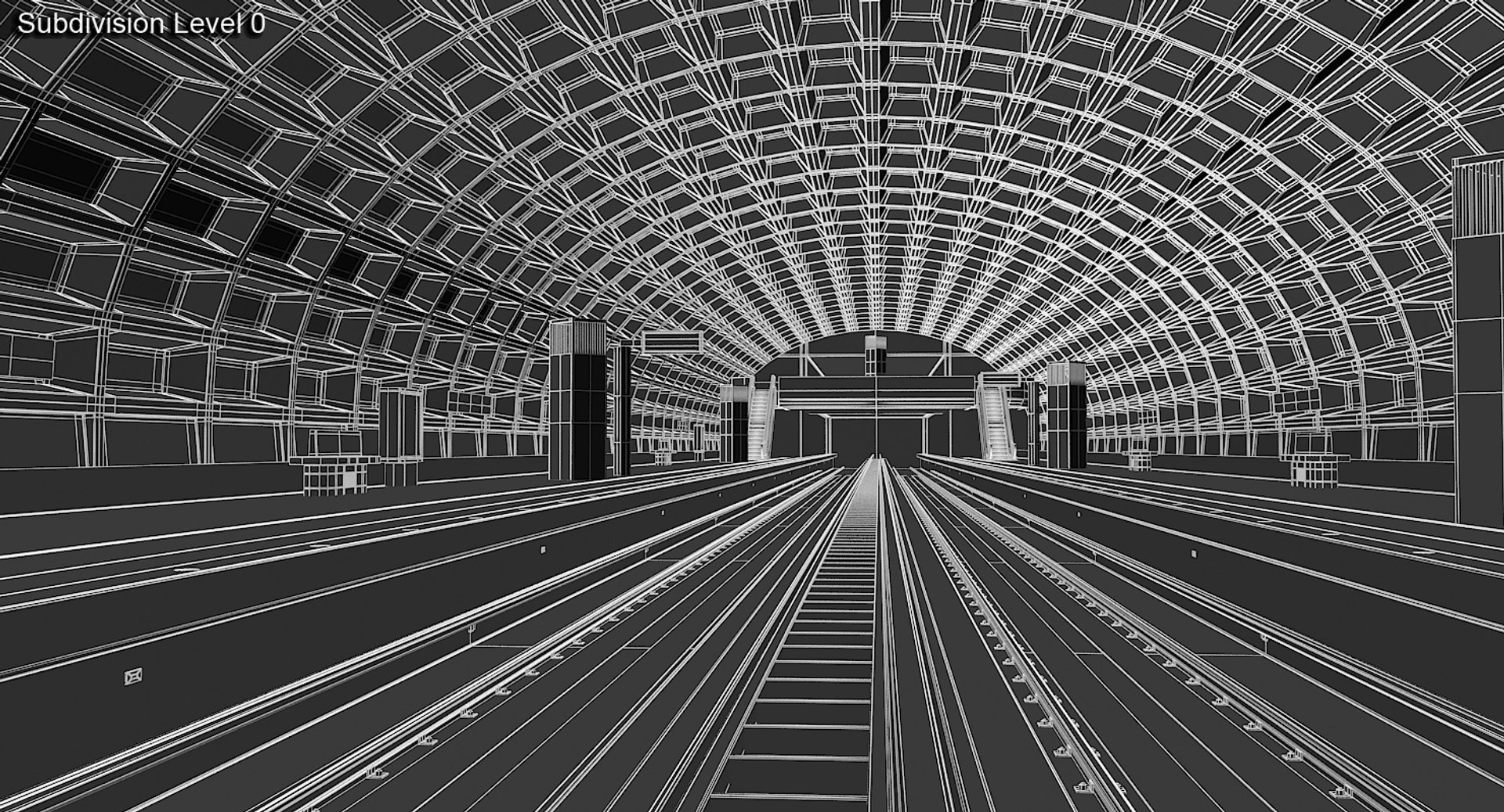 metro tram station 3d model