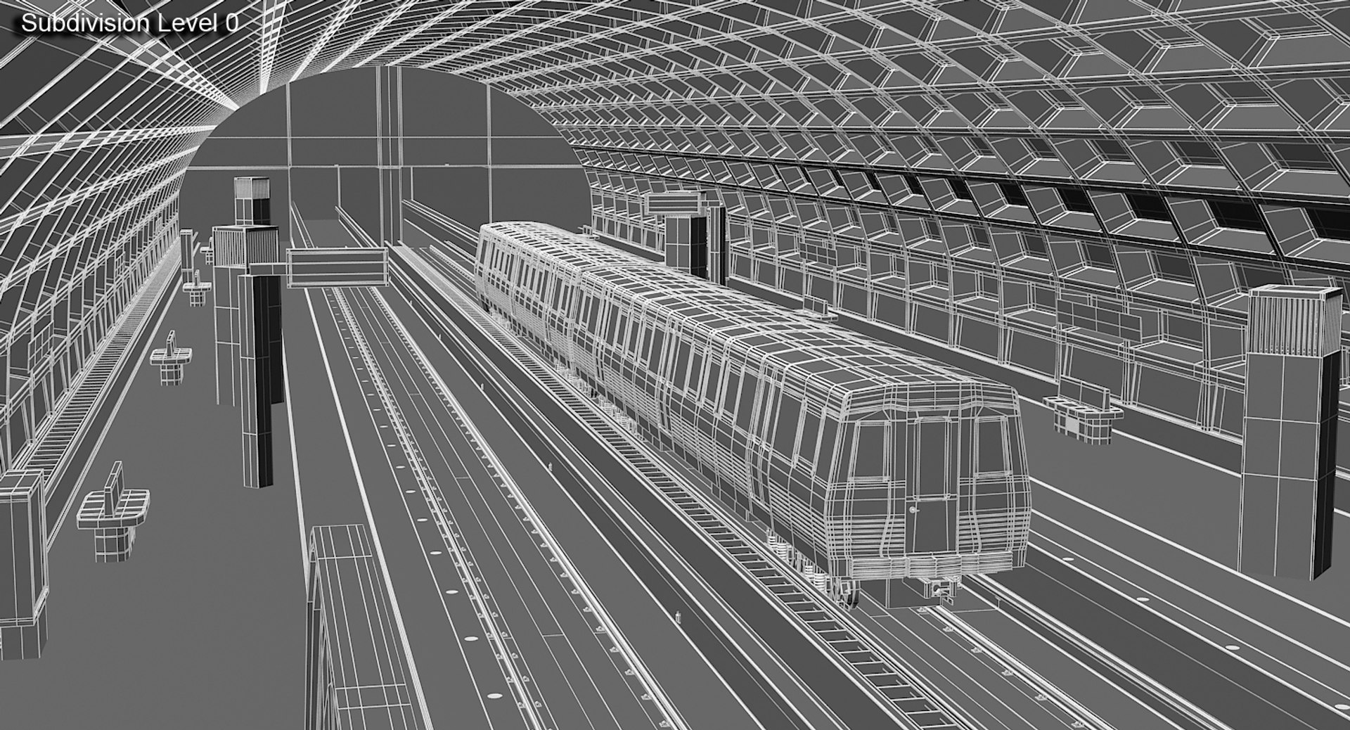 metro tram station 3d model