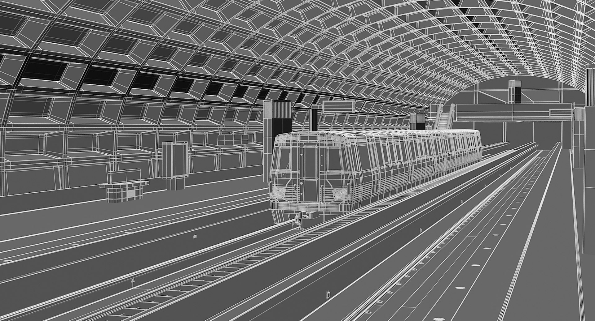 metro tram station 3d model