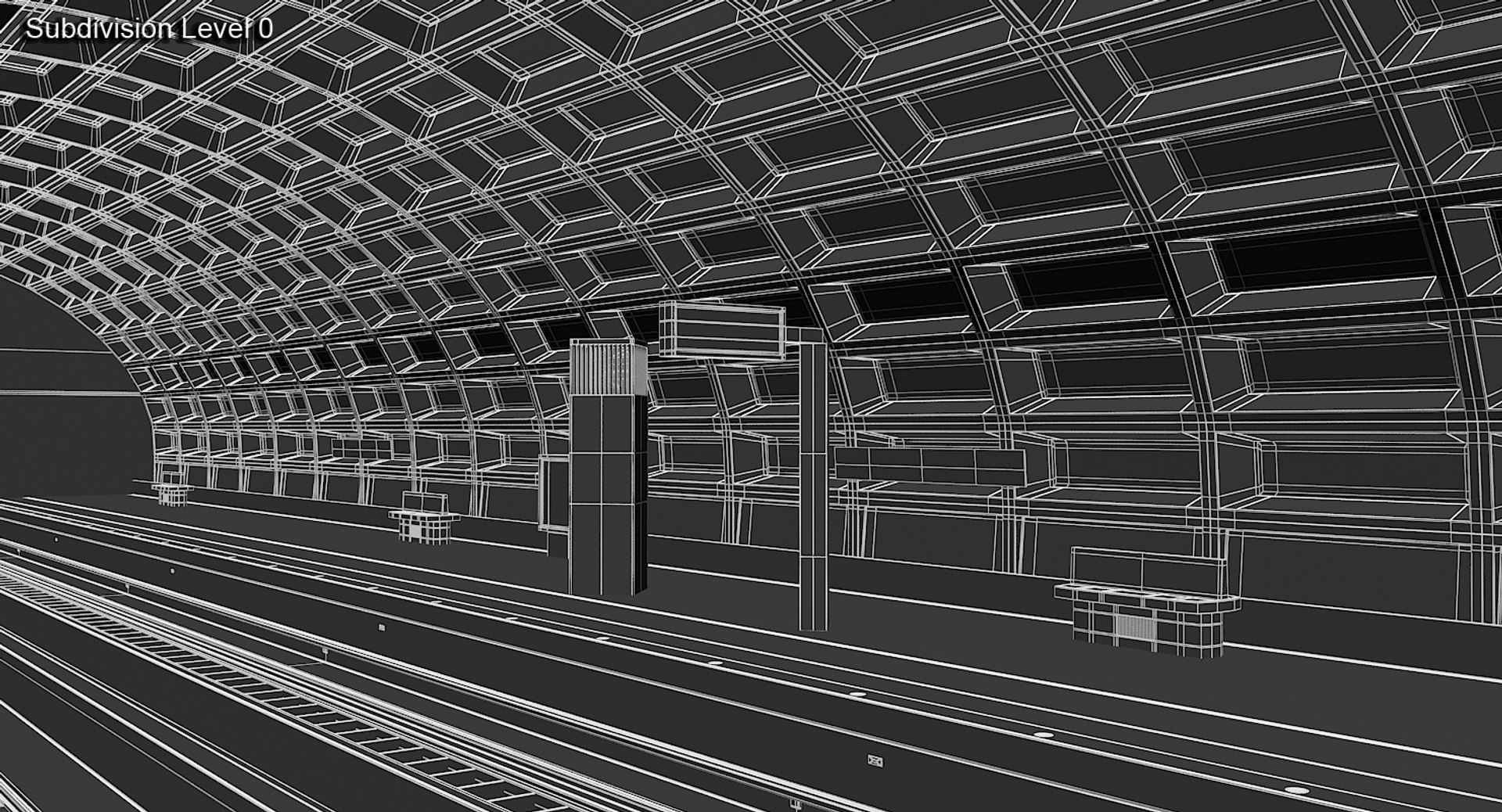 metro tram station 3d model