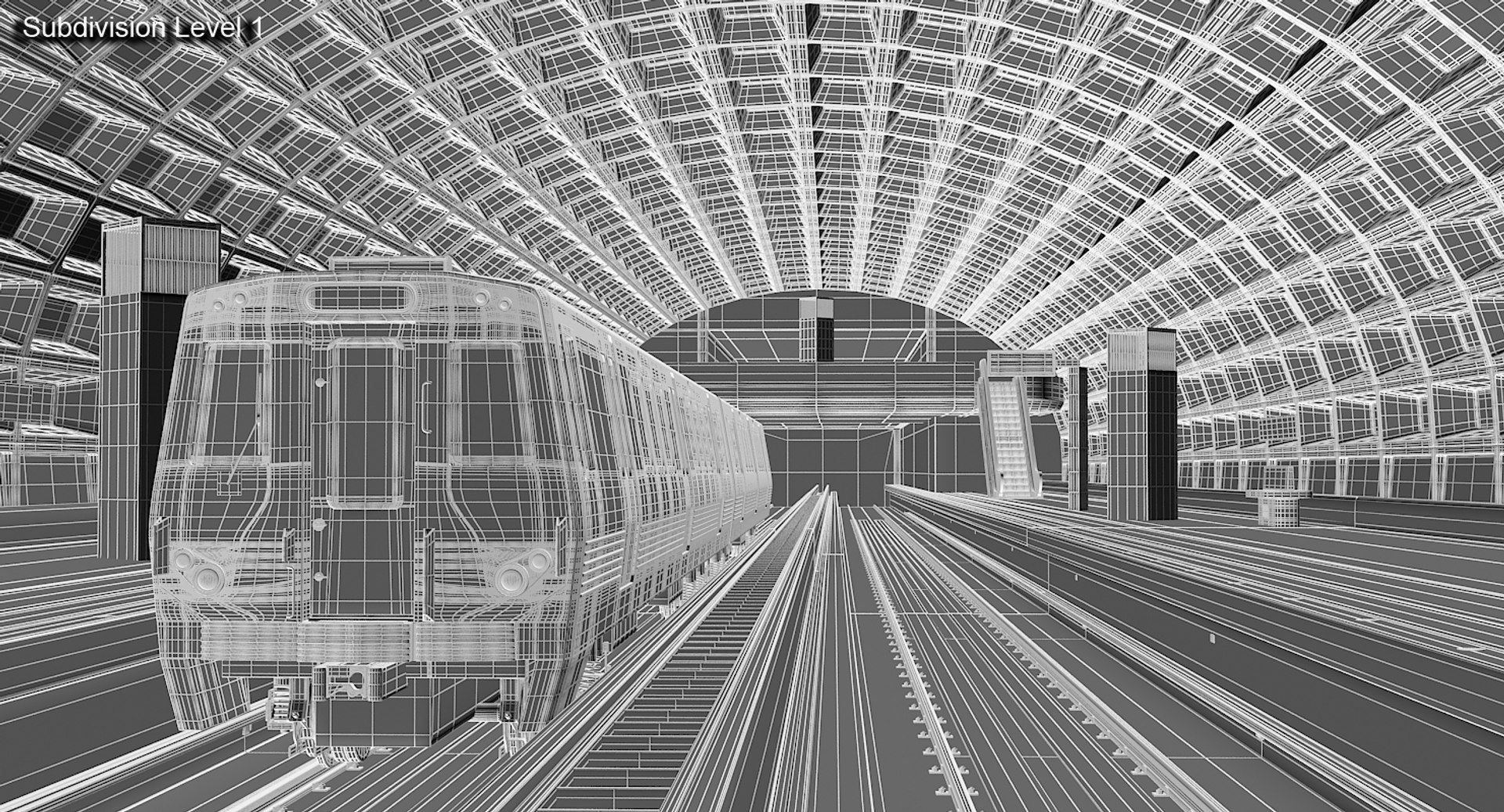 metro tram station 3d model