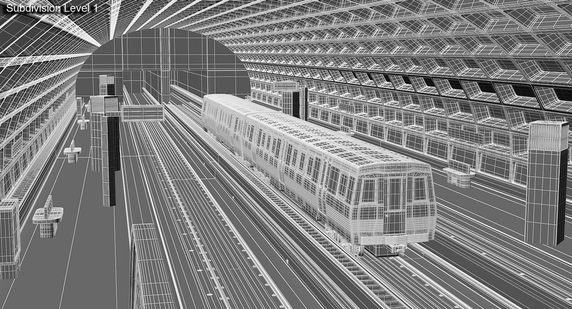 metro tram station 3d model