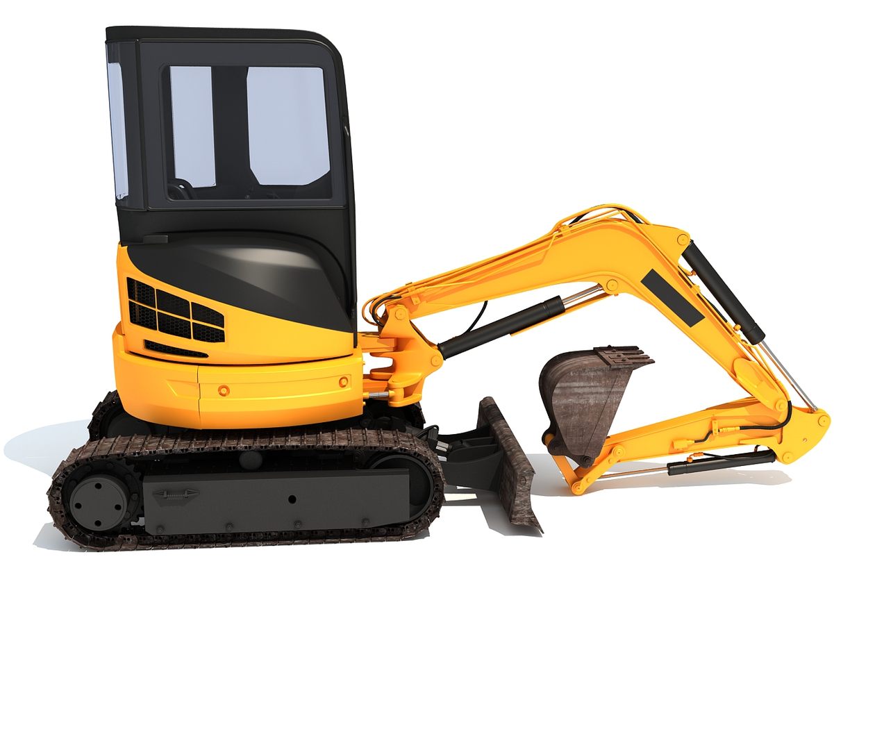 3D Tracked Mini Excavator Model - TurboSquid 1238802