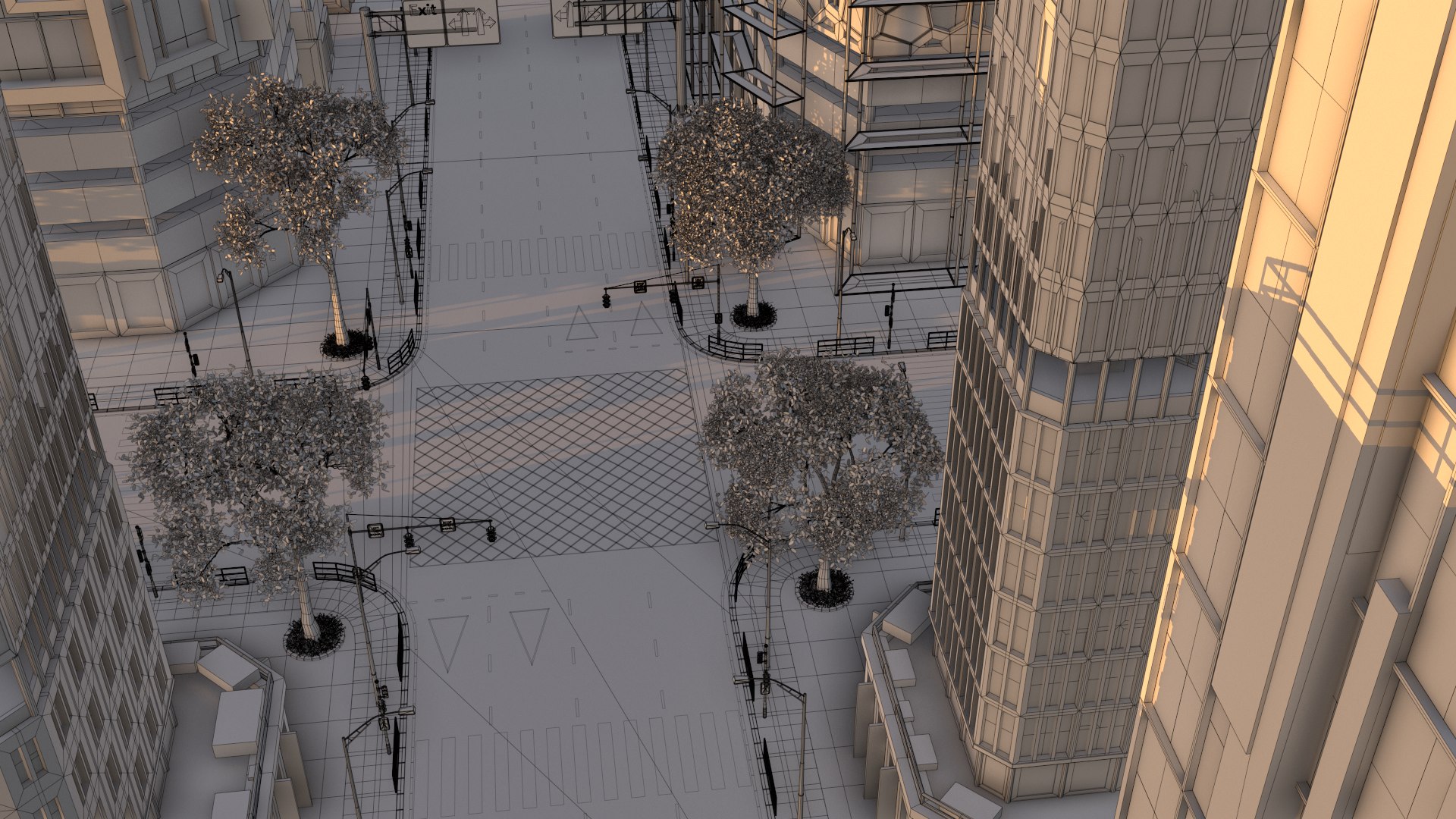 City Intersection 3D Model - TurboSquid 1669991