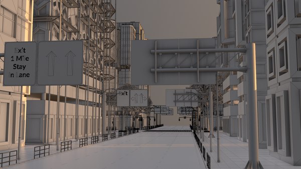 City intersection 3D model - TurboSquid 1669991