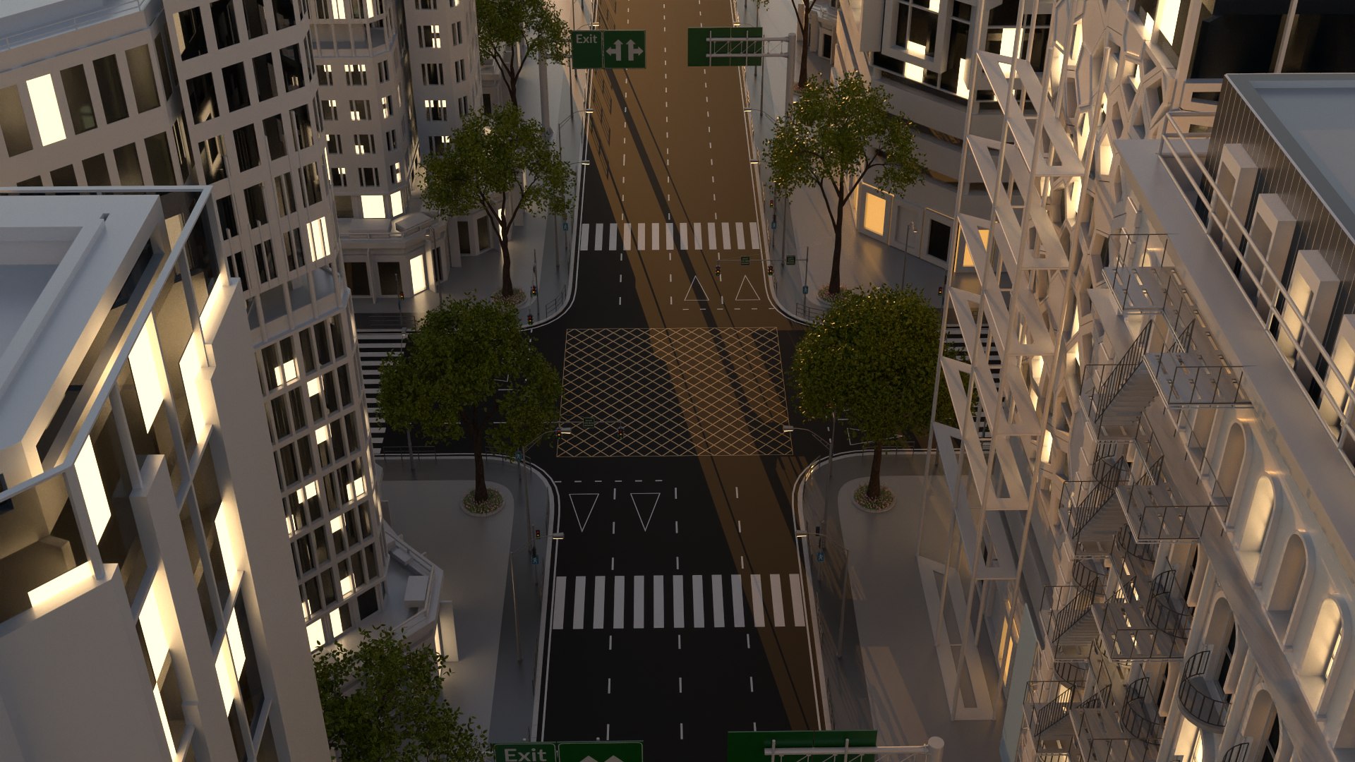 City Intersection 3D Model - TurboSquid 1669991