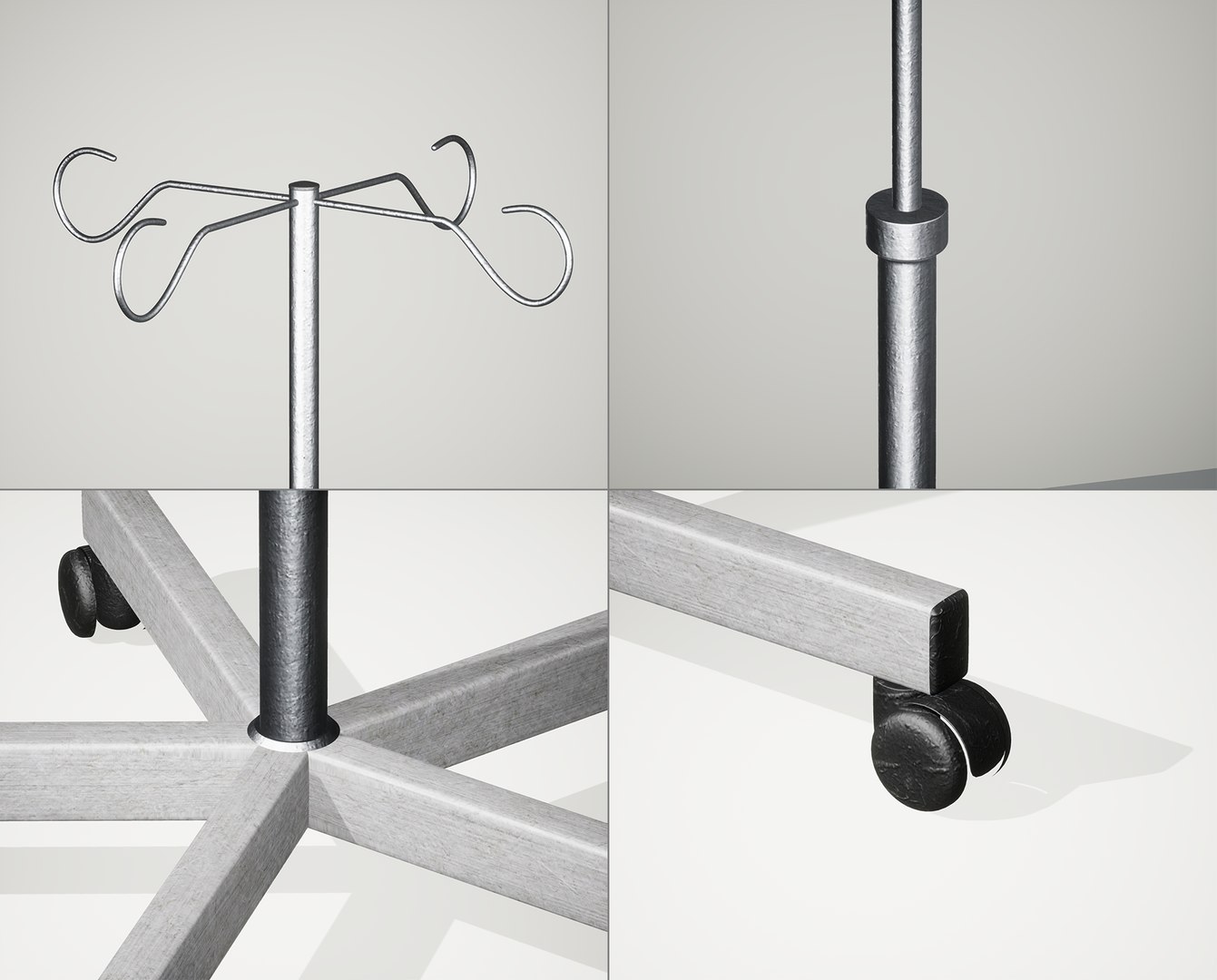 3D hospital iv drip stand model - TurboSquid 1195317