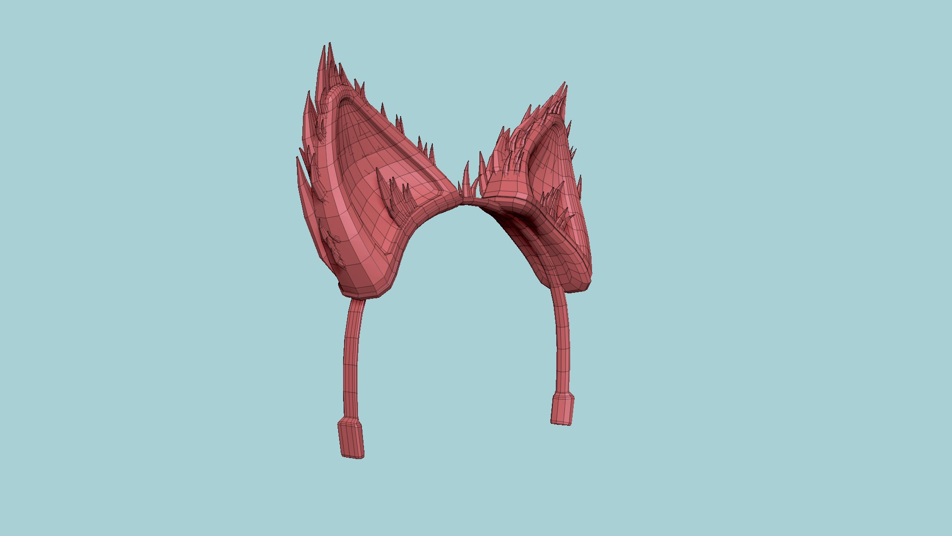 Furry Ears Tiara A01 Black - Headband Character Design 3D Model ...