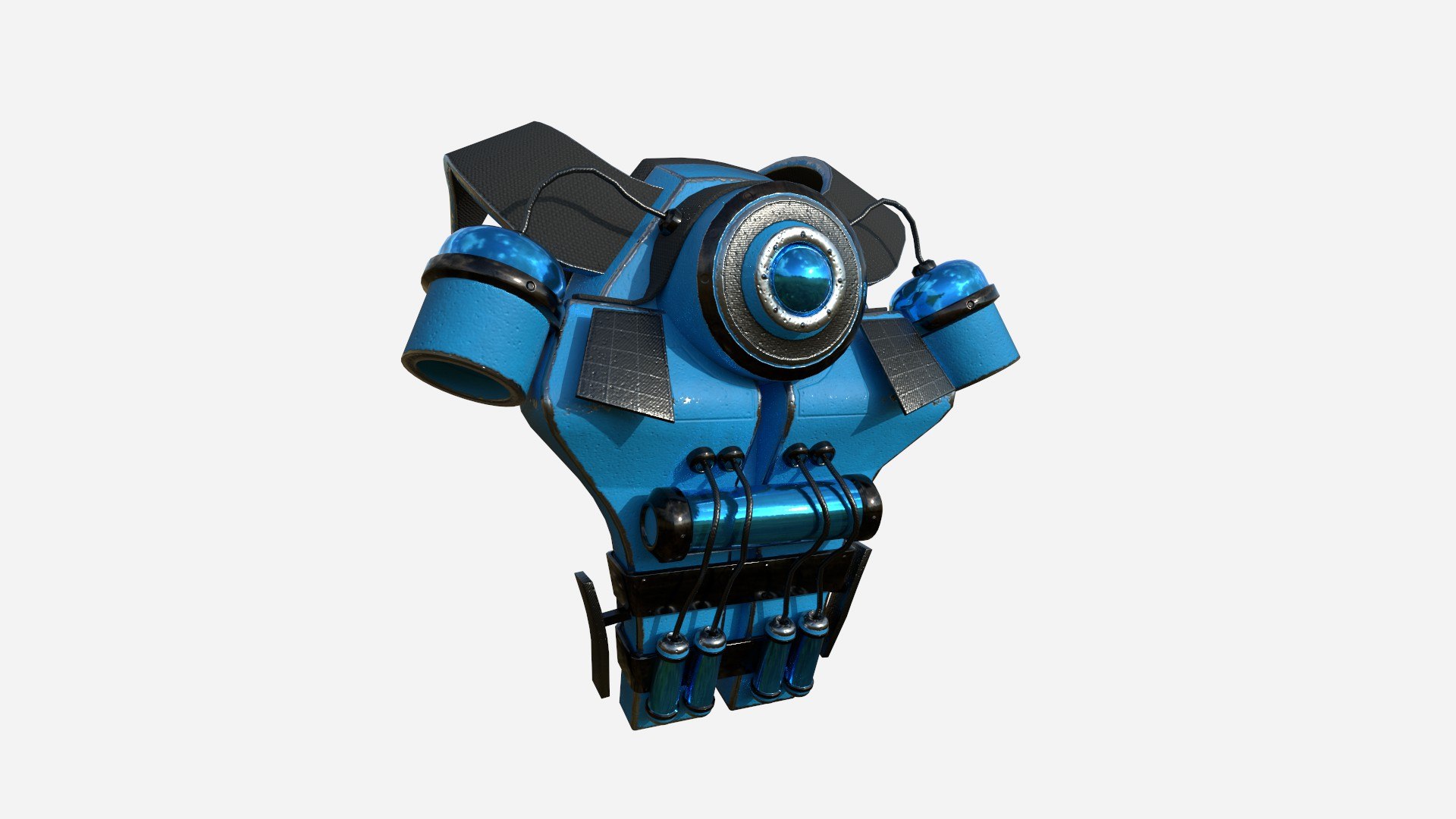 SciFi Backpack B10 Blue - Fashion Character Design 3D model ...