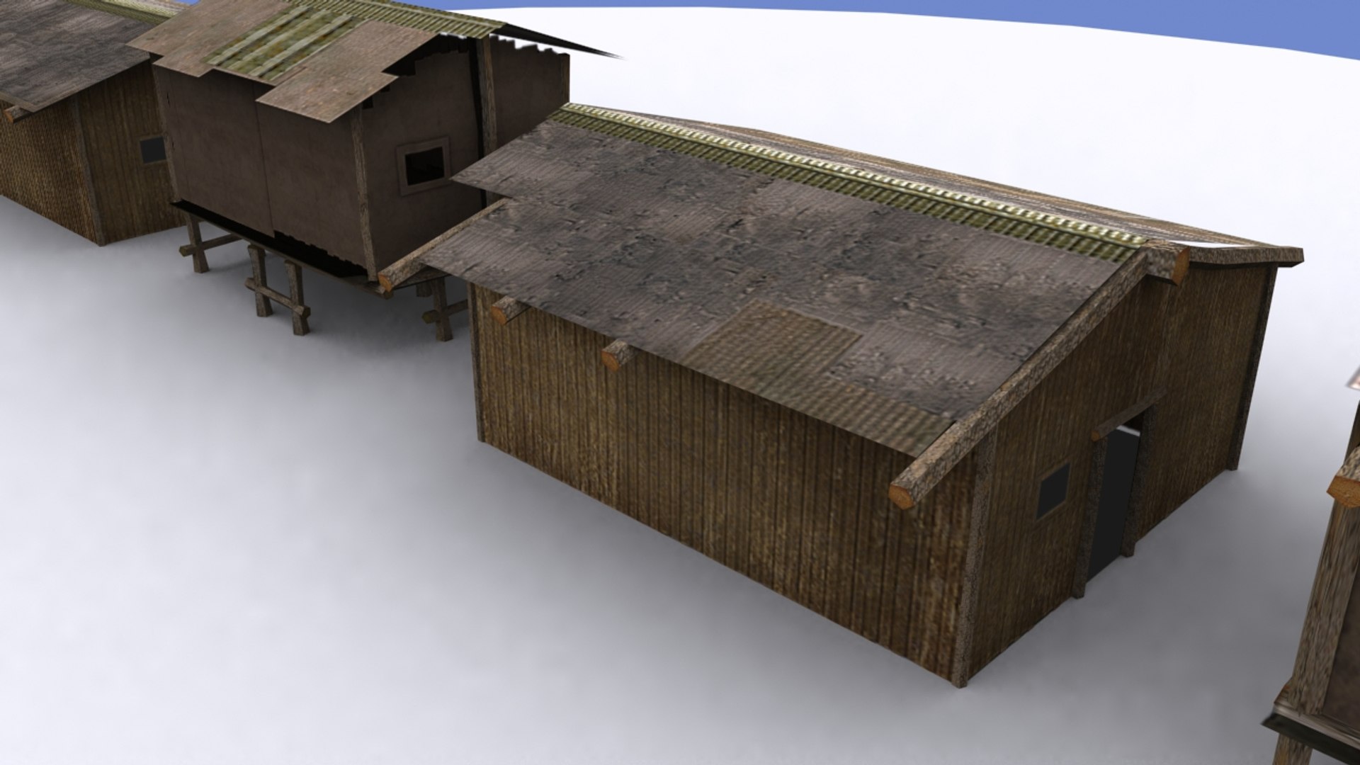 3d buildings slum housing model