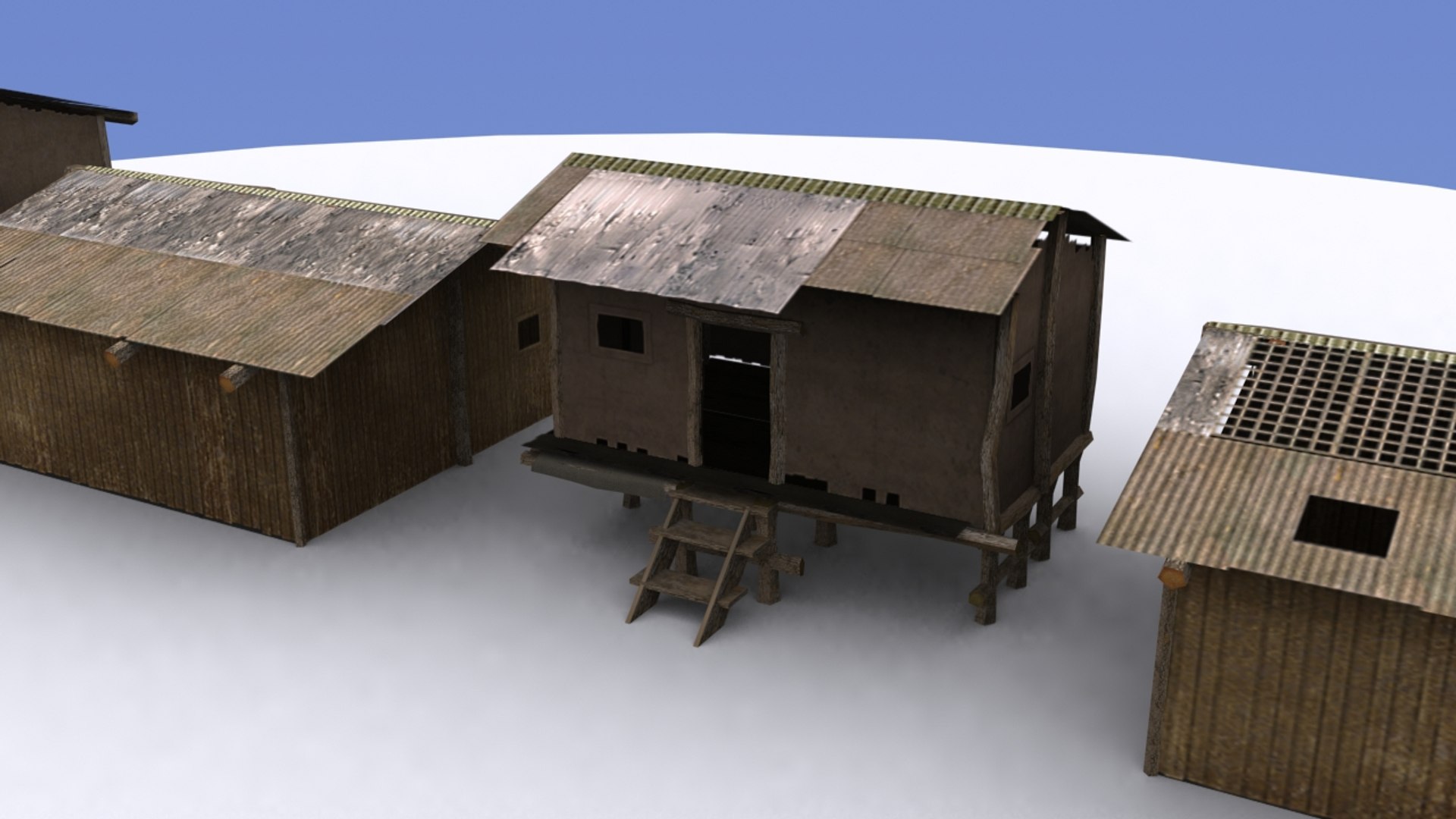 3d buildings slum housing model